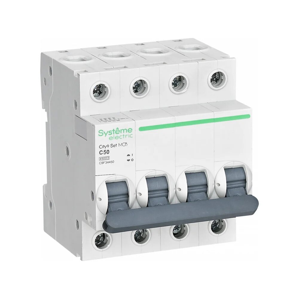 Автоматический выключатель Systeme Electric City9 set ав с 50а 4p 4.5ka 400в (ранее EZ9F34450) C9F34450