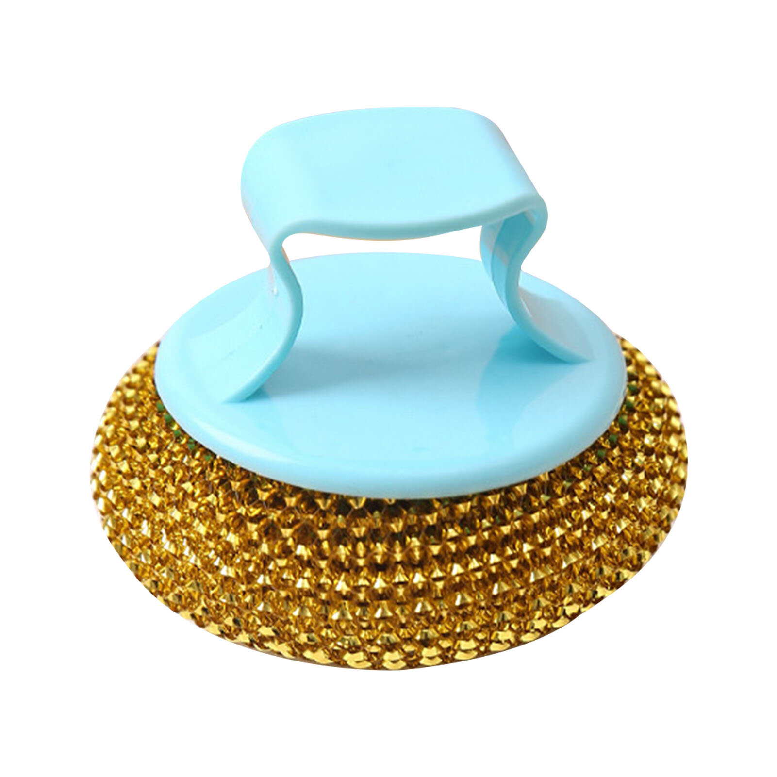 Губка из нержавеющей стали с ручкой, щетка для мытья посуды и кастрюль, сковородок, щетка-скребок из проволоки, золотистого цвета.