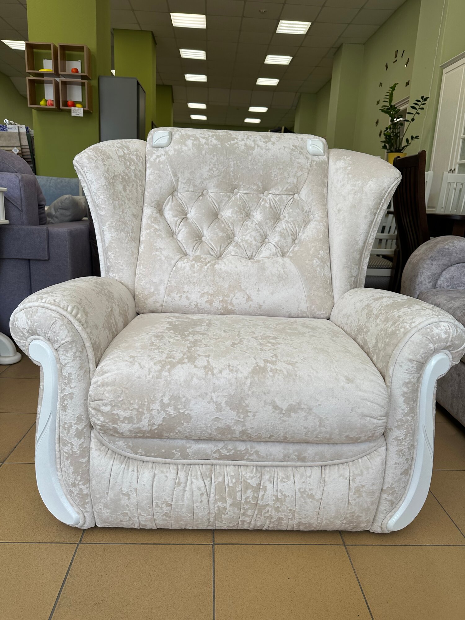 Под заказ Кресло-кровать "Фаворит"с механизмом для сна, с ящиком, цвет-PLUSH CREAM