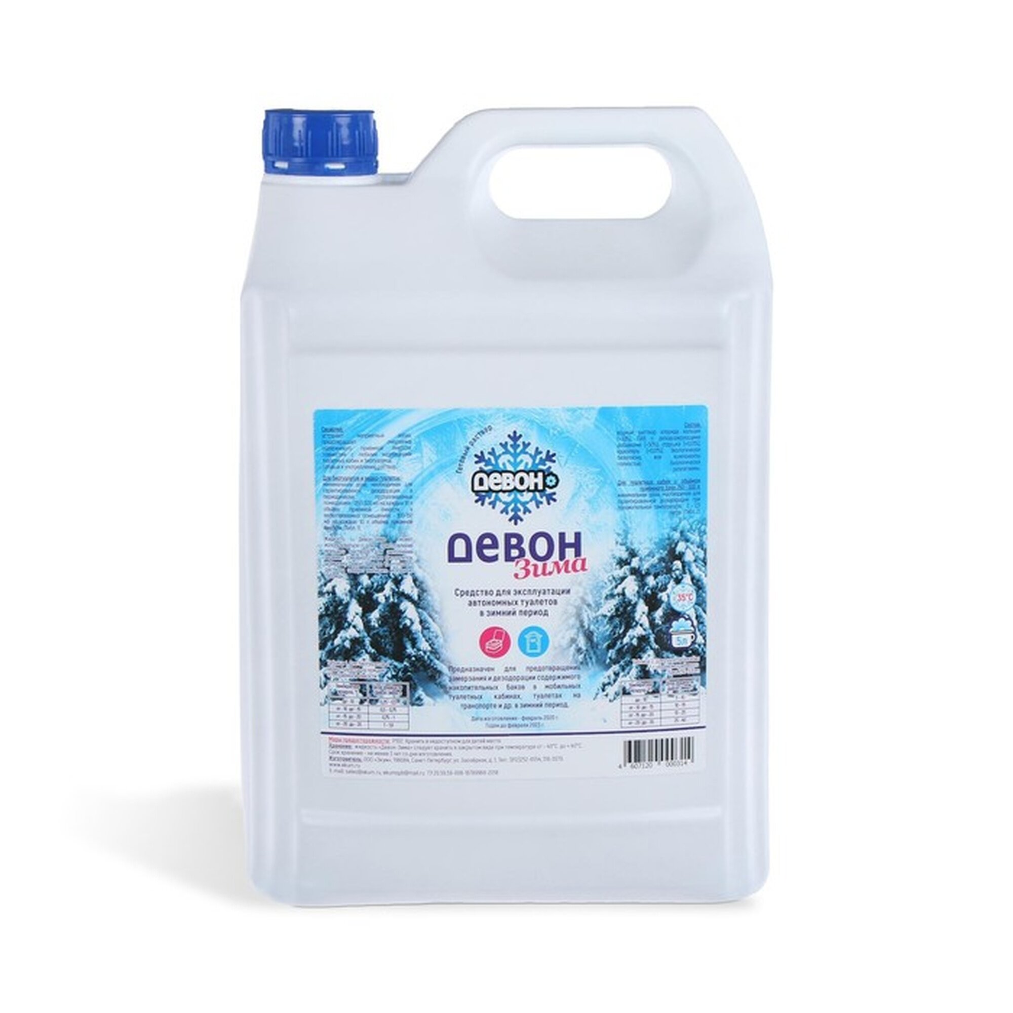 Жидкость зимняя для биотуалета верхнего бака, 5 л, «Девон-Зима»