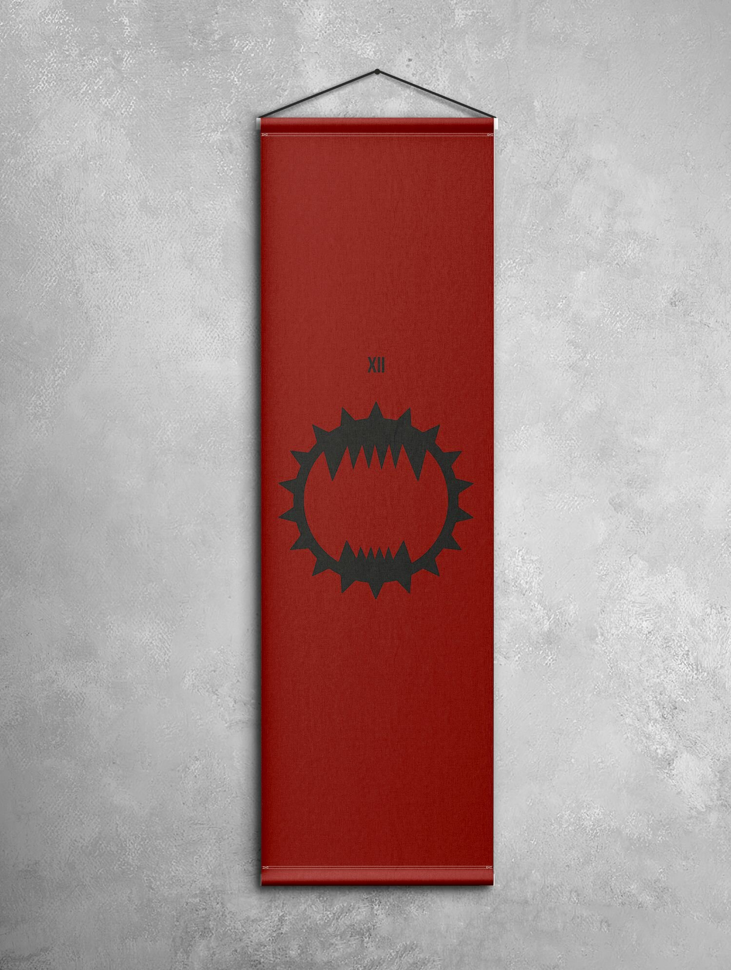 Двухсторонний вертикальный штандарт флаг Пожиратели миров Вархаммер Warhammer 40000 150х50 см на блэкауте