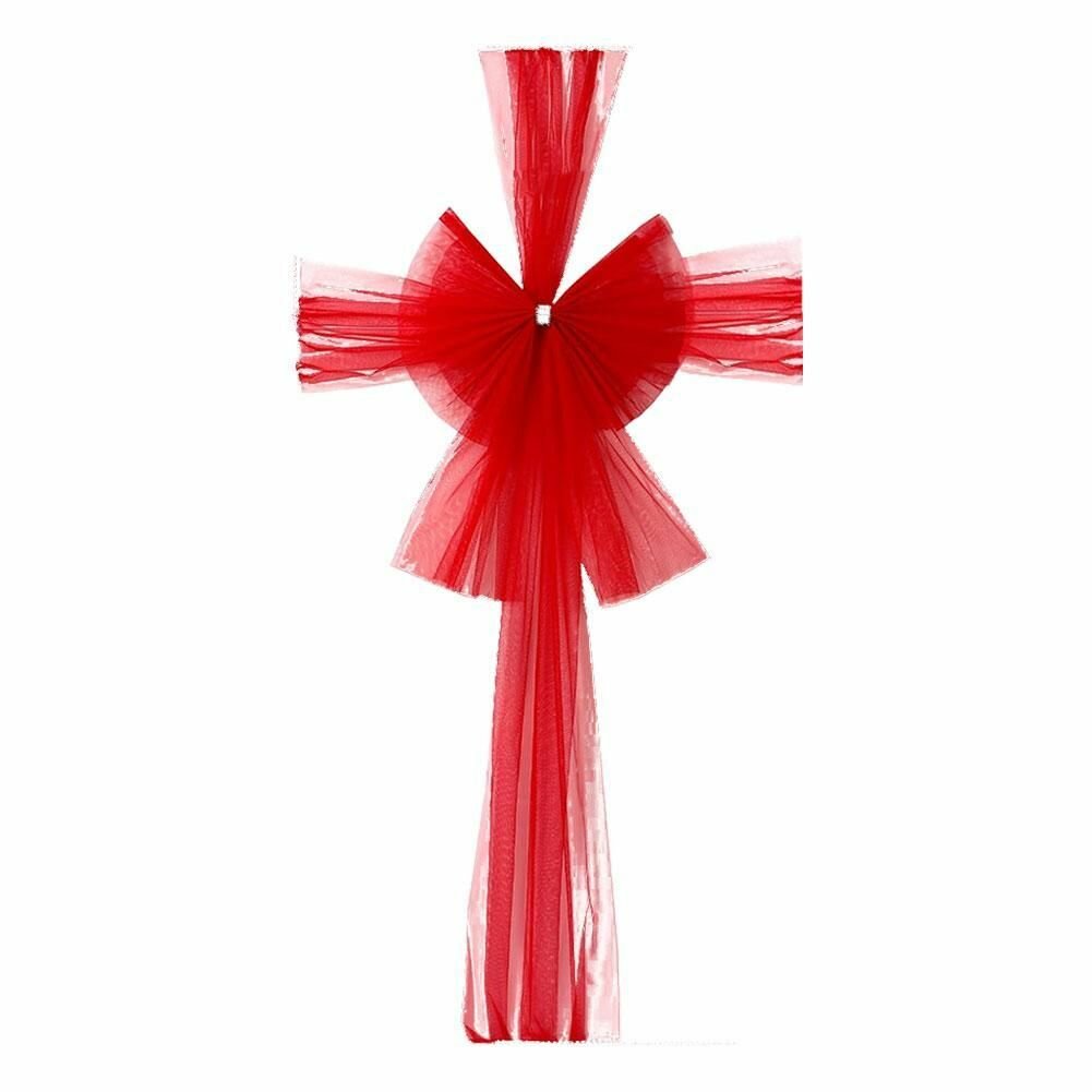 Большой рождественский бант 60x80 см для украшения окон и дверей