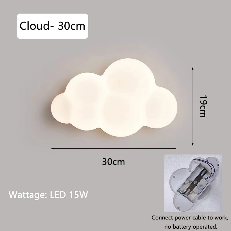 Настенные светильники XIUAN Белые облака для детской 220В Remote Control, Cloud 30cm