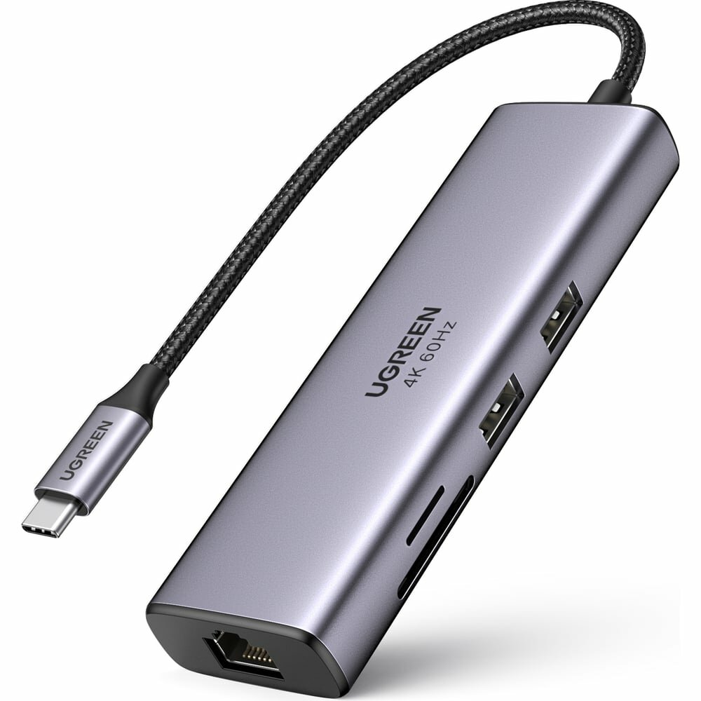 Адаптер Ugreen cm512 usb-c multifunction adapter with ethernet interface.