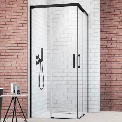 Душевой уголок Radaway Idea Black KDD без поддона, стеклянный, черный, 90x80, раздвижной, польский