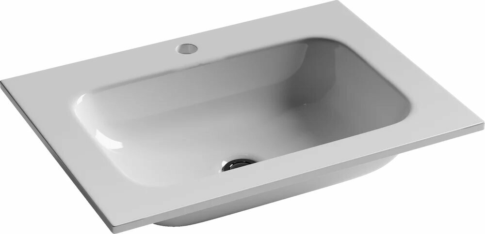 Мебельная раковина Ceramicanova Grace CN7011 61 фарфоровая, раковина для ванной, белая, прямоугольная