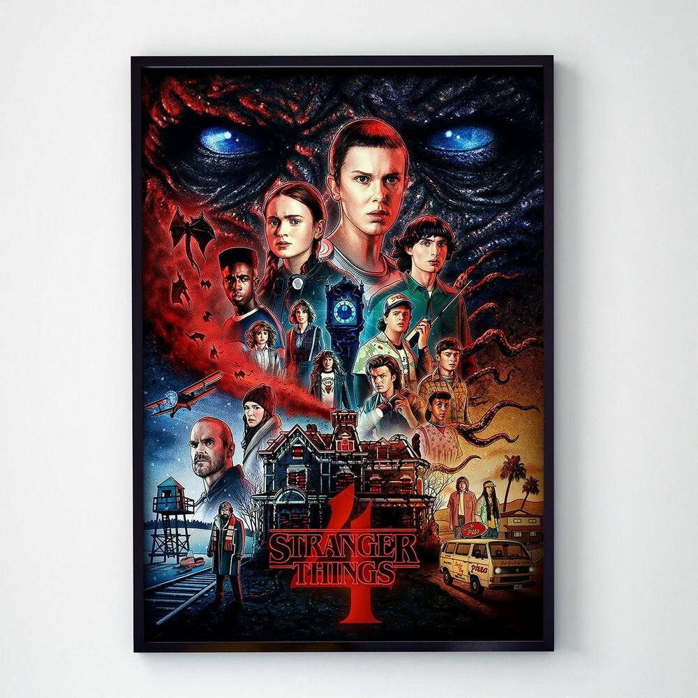 Плакат, постер Очень Странные Дела, Stranger Things на бумаге, размер 42х60см