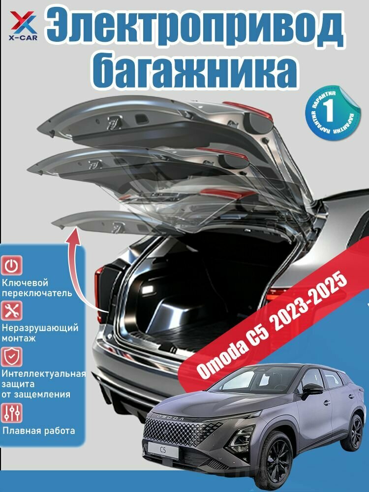 Электропривод багажника OMODA C5 2023-2025(+Ножной датчик), Умный привод задней двери с защитой от защемления