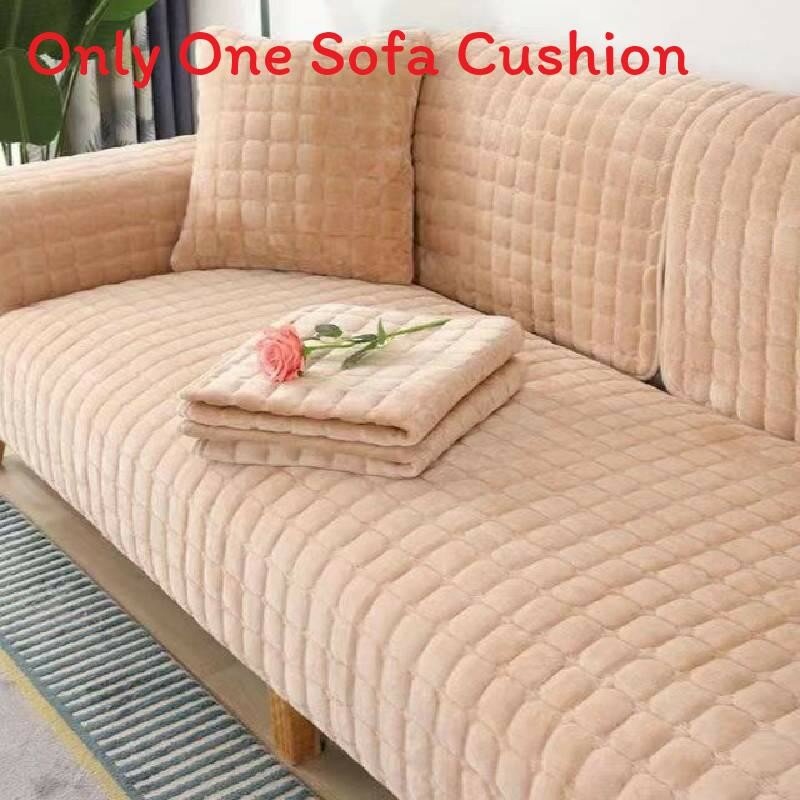 Soft plush sofa pad with nonslip backing and thick material for living room or lounge spaces beige 90 x 120cm