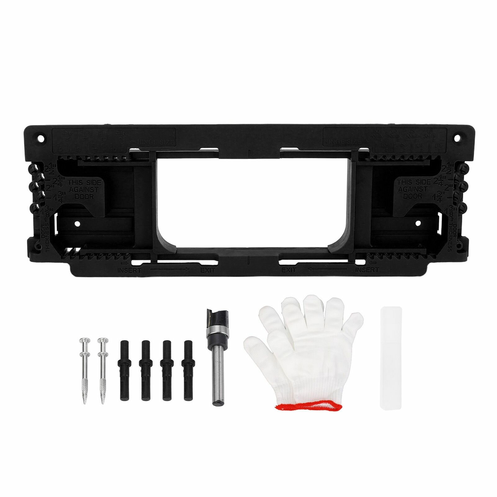 Набор шаблонов для дверных петель, шаблон для врезки для фрезера от 2-1/2 до 6 дюймов, 8 размеров петель от 1-3/8 до 2-1/2 дюйма, 5 толщин дверей