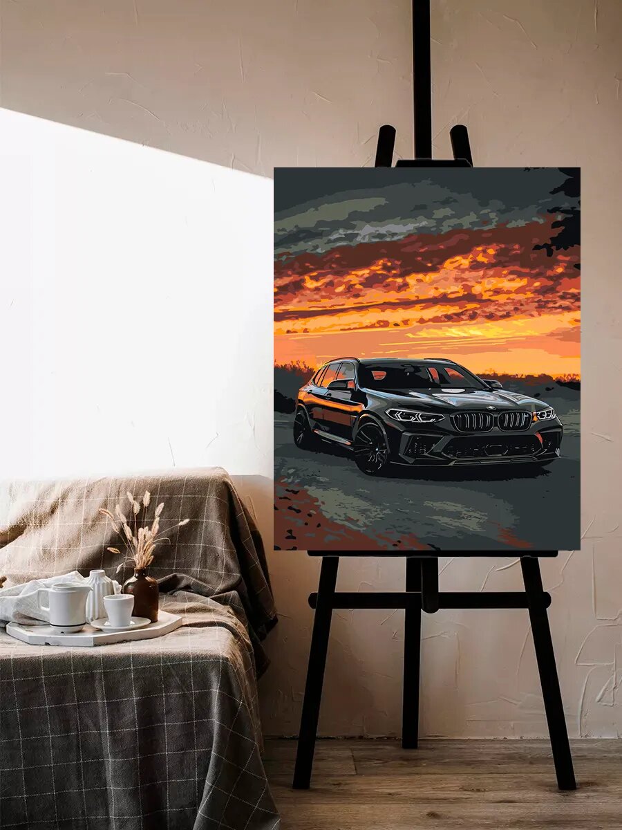Картина по номерам BMW M 5 Внедорожник Закат БМВ Машина