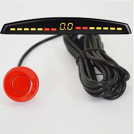 YASOKRO автомобильный светодиодный датчик парковки, автомобильный детектор, парктроник, дисплей, система обратного резервного копирования с 4 датчиками, Красный