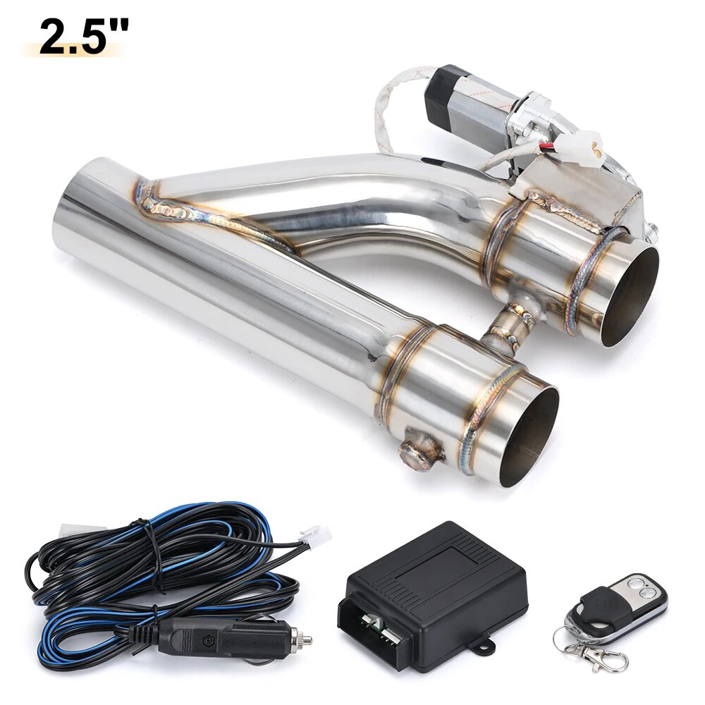 Универсальная электрическая выхлопная труба из нержавеющей стали 304, 2,5 дюйма, 3,0 дюйма, вырез, двойной клапан, беспроводной пульт дистанционного управления, NEW TYPE 2.5