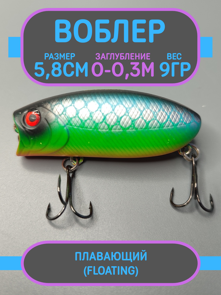 Поппер MALAS Columbia — поверхностный воблер для щуки