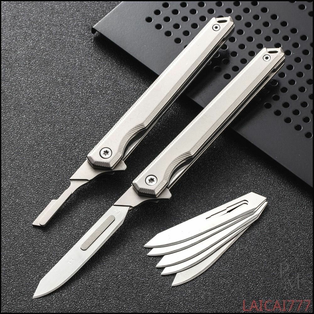 VEDYARTI Складной нож, Универсальный нож, Cкладной походный нож, канцелярский нож,1Мини-складной нож + 5 сменных лезвий