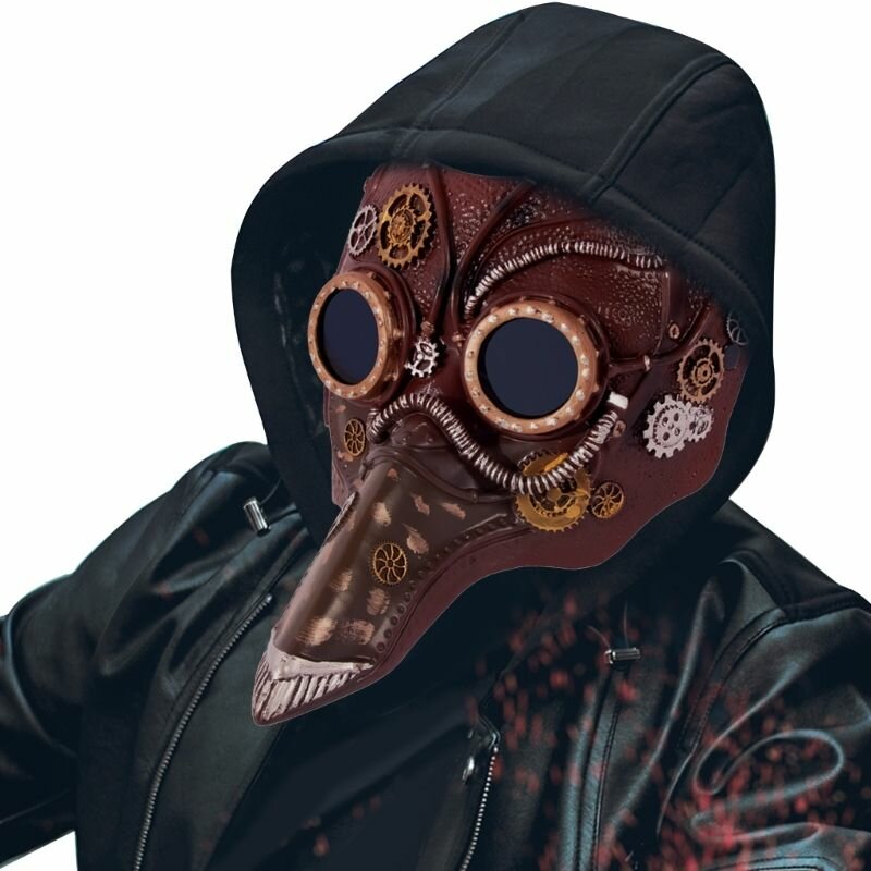 Маска С Клювом Чумного Доктора в стиле Стимпанк-Красный
