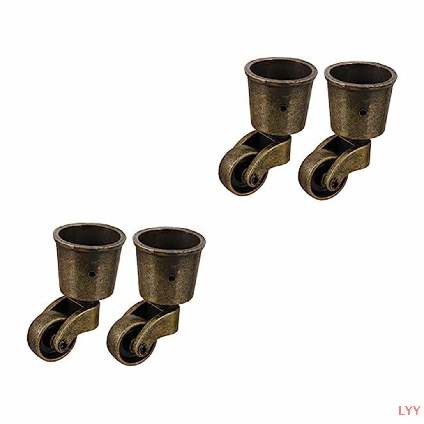 Ролики для дивана, круглые сверхмощные направляющие, поворотные 1,5-дюймовые мебельные шкивы в стиле ретро, 4 шт. LYY