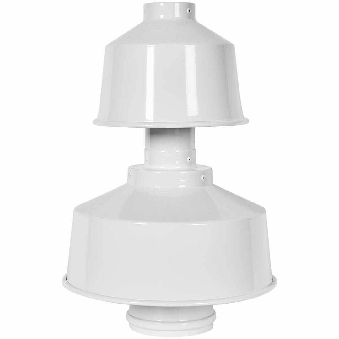 Оголовок с ветрозащитой D=60 х 100, вертикального дымохода, алюминий, белый, ROMMER