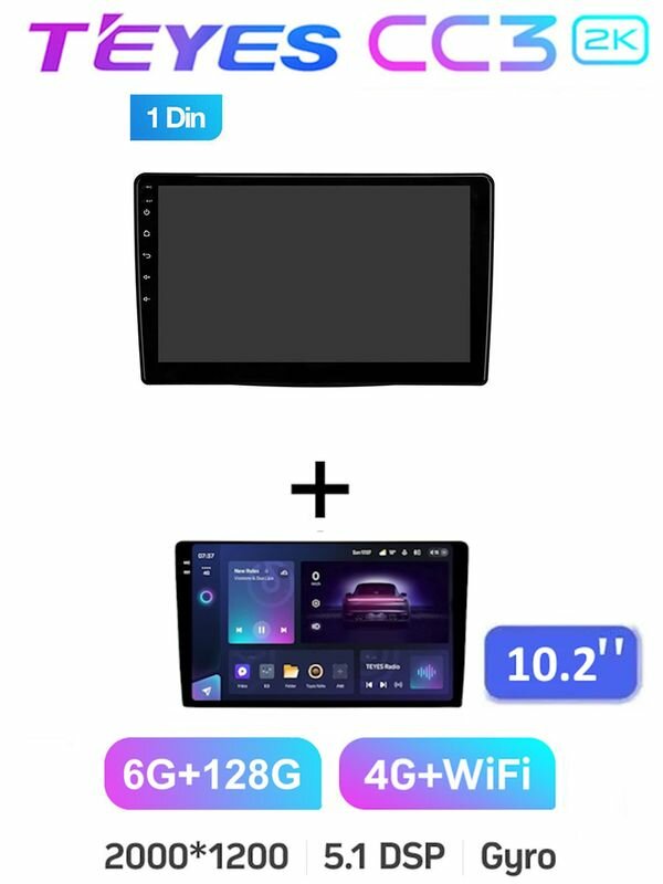 Магнитола Teyes CC3 2K 6/128 Gb 10" для Fiat 500L 2012-2017