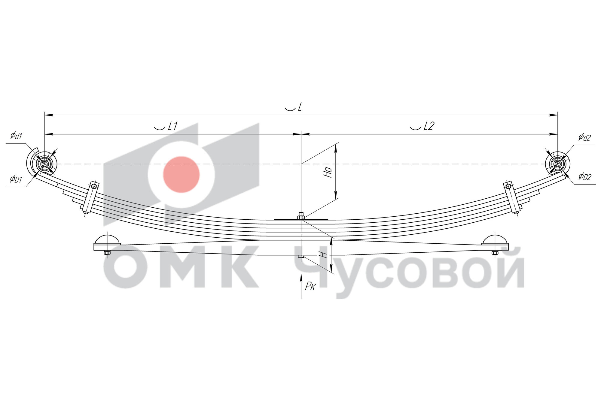Рессора задняя для МАЗ 4570 6 листов