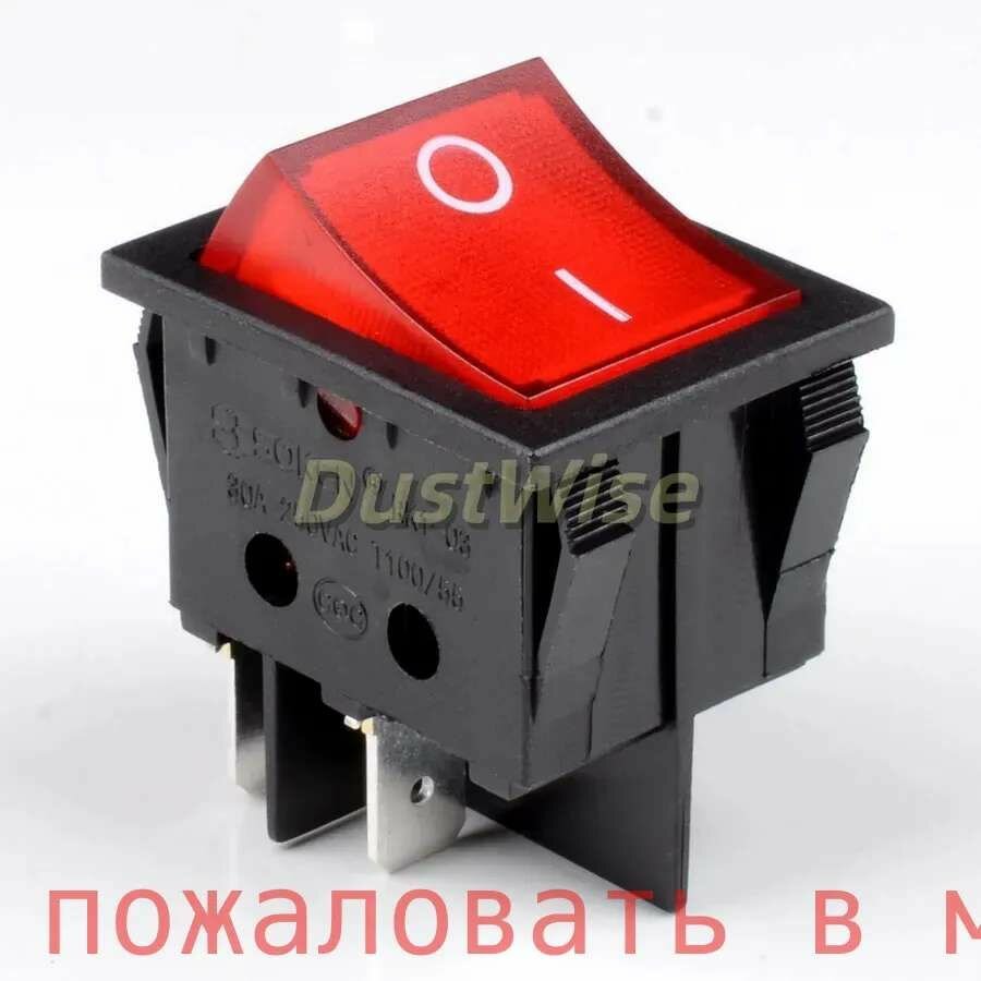 Переключатель (кнопка) 30A 250VAC с освещением для стабилизаторов, сварочных машин и бытовых устройств KCD4-201B-N 1E4 T125 T85 JD03-A1, ZH02 SHV, LSD, GPV SOKEN RK1-03