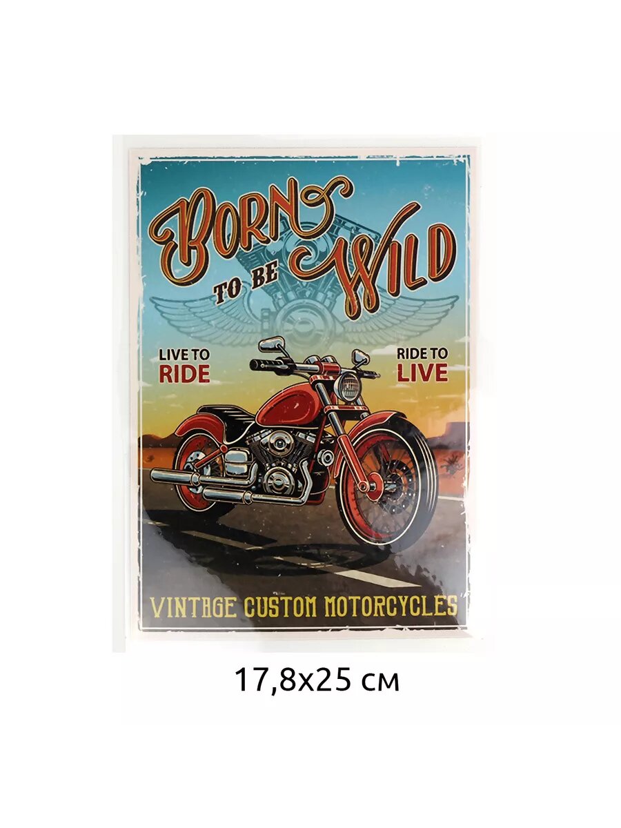 Термотрансфер Born to be wild 17,8х25см 2шт