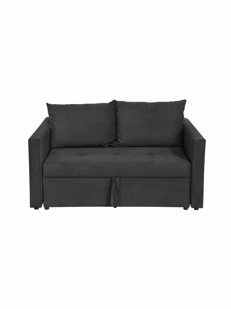 Диван раскладной Сити с подлокотниками 1600 (спальное место 1400*1900), велюр цвет графит