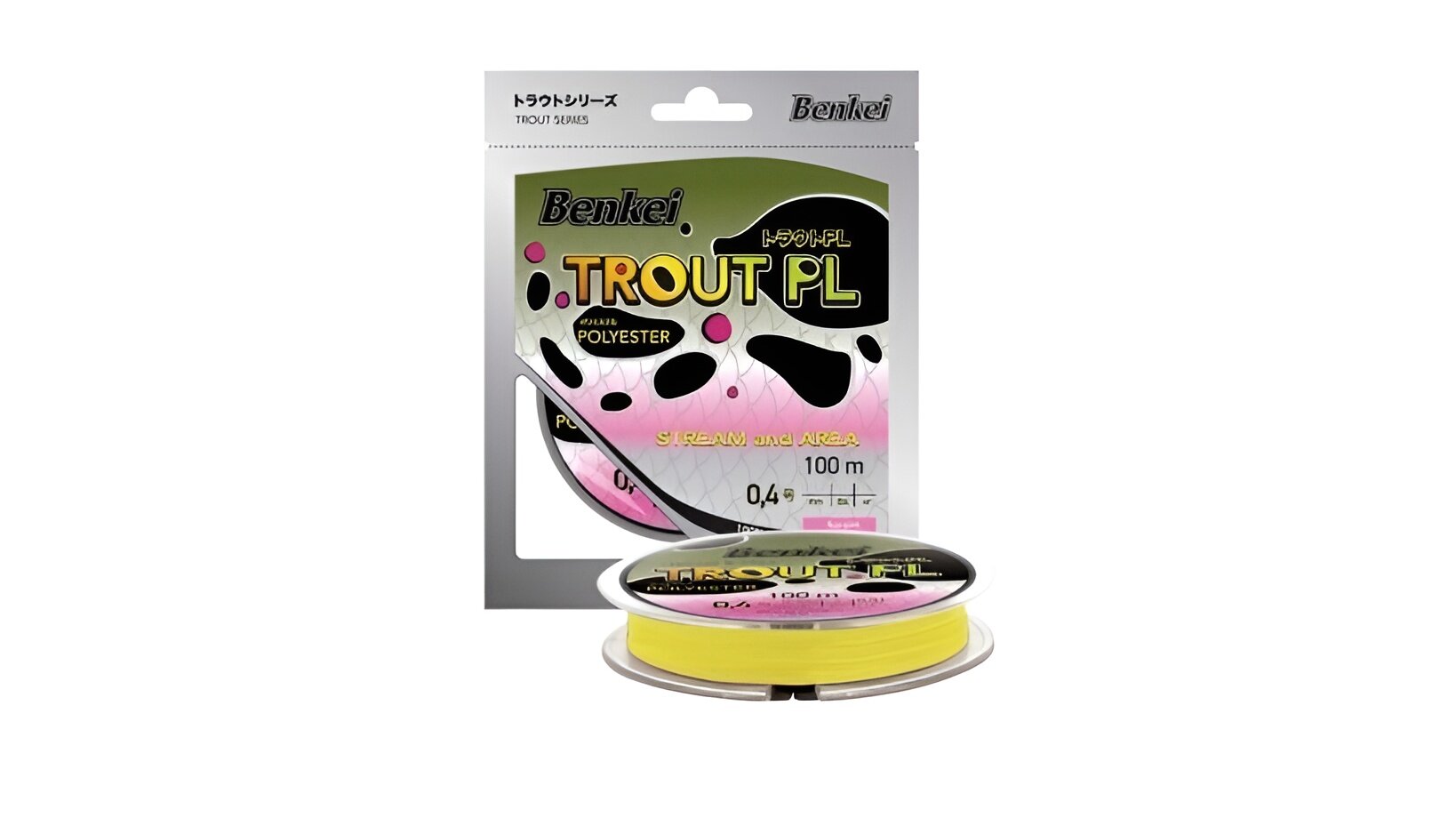 Полиэстер Benkei "Trout PL" 100 m, #04 (0,104mm), 0.91 kg, желтый fluo