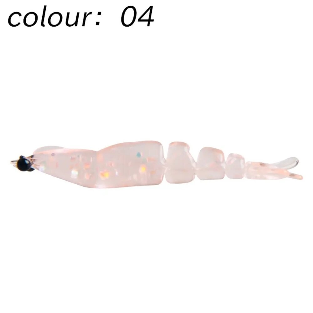 20 шт./кор. 0,45 г светящиеся приманки для креветок с несколькими суставами, силиконовые приманки для ловли карпа, светящиеся рыболовные приманки, мини-мягкие приманки 04