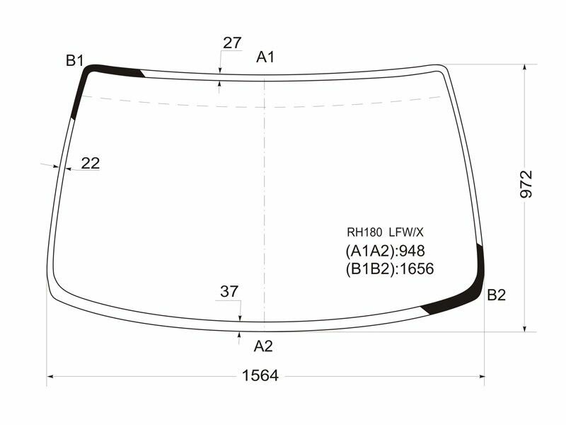Стекло лобовое Toyota Grand Hiace 99-02 / Granvia 95-02 XYG арт. RH180LFWX