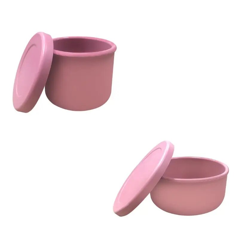 Силиконовый ланч-бокс 650 мл + 250 мл Розовый, Pinkish-pink, 650ml