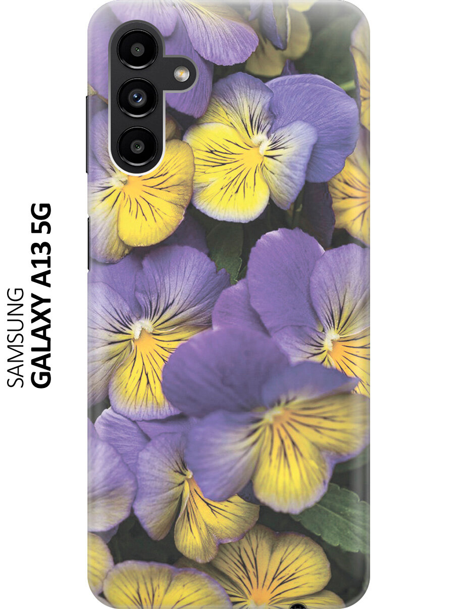 Силиконовый чехол Фиолетовые и желтые фиалки на Samsung Galaxy A13 5G / Самсунг А13