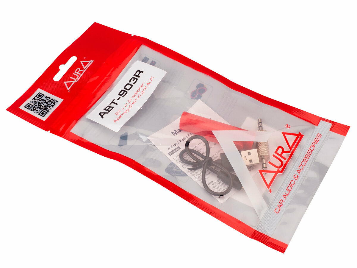 AUX адаптер AurA ABT-903R (разъём Mini 3,5mm jack, цвет красный)
