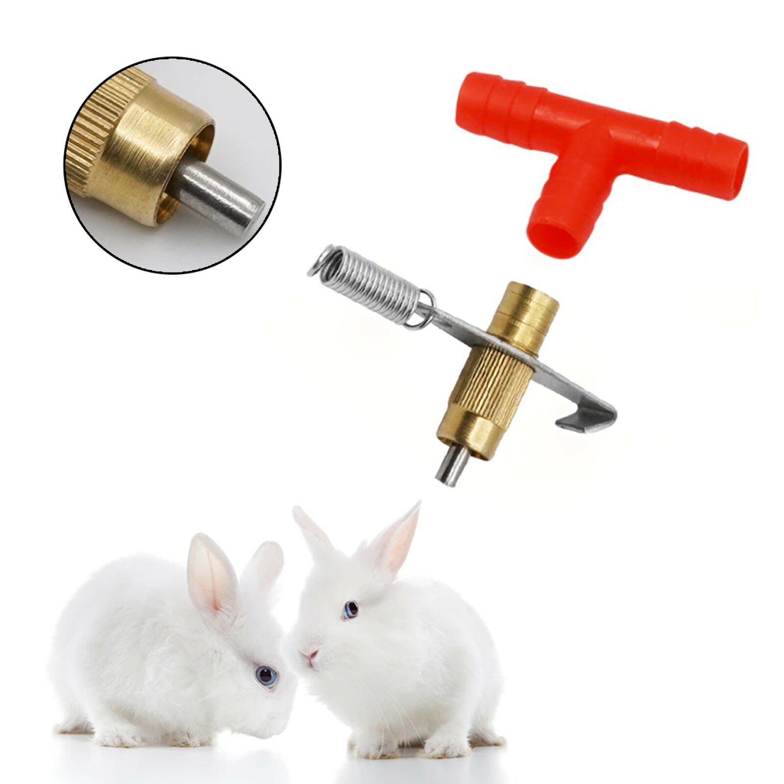 Поилка ниппельная для кроликов, для клетки, металлическая, микс, Greengo