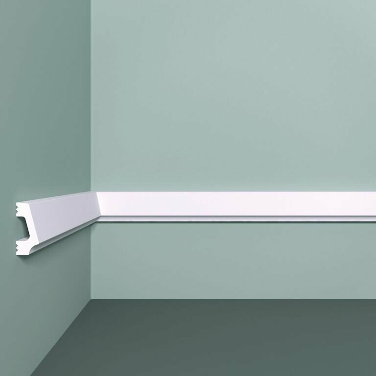 Молдинг Bello Deco М16, из дюрополимера, белый, ударопрочный, под покраску, 2 метра, 1 шт.