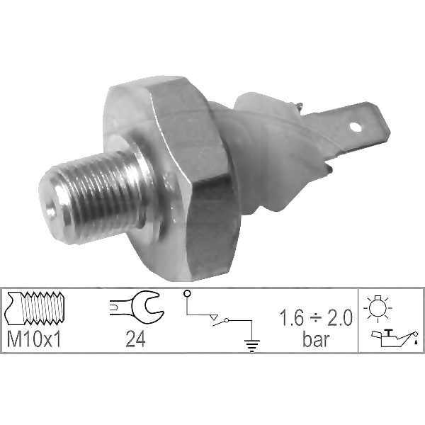 ERA 330337 (056919081 / 056919081E / 08485) датчик давл. масла белый 1.6-2.0 бар VW Golf (Гольф) ll, lll, lv / lt / Passat (Пассат)