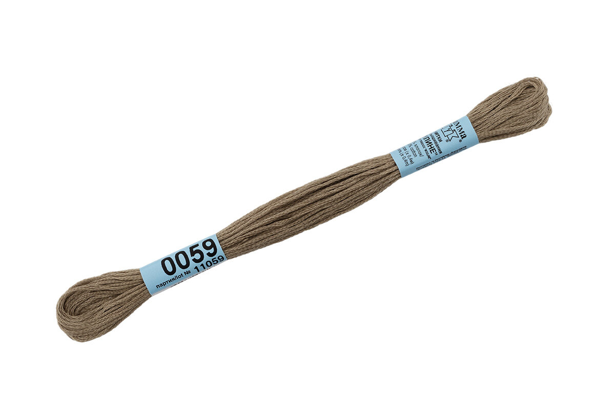 Мулине GAMMA нитки для вышивания 8м. 0059 серо-зеленый, 1 штука.