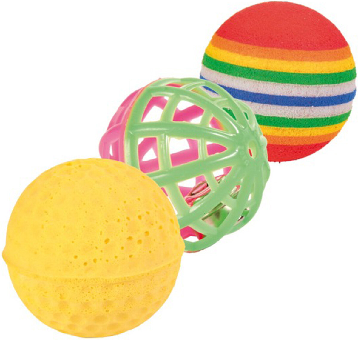 TRIXIE игрушка для кошек «Набор из 3-х мячей», (уп. 3 шт) (3 х 4 см)
