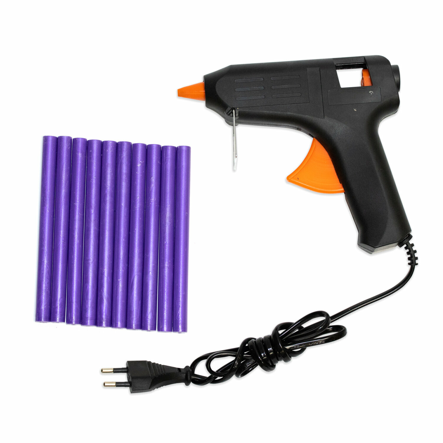 Набор: сургуч в палочках фиолетовый 10 штук и пистолет