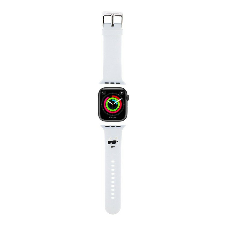 Karl Lagerfeld ремешок для Apple Watch 49/46/45/44 мм, 3D Rubber NFT Choupette head белый