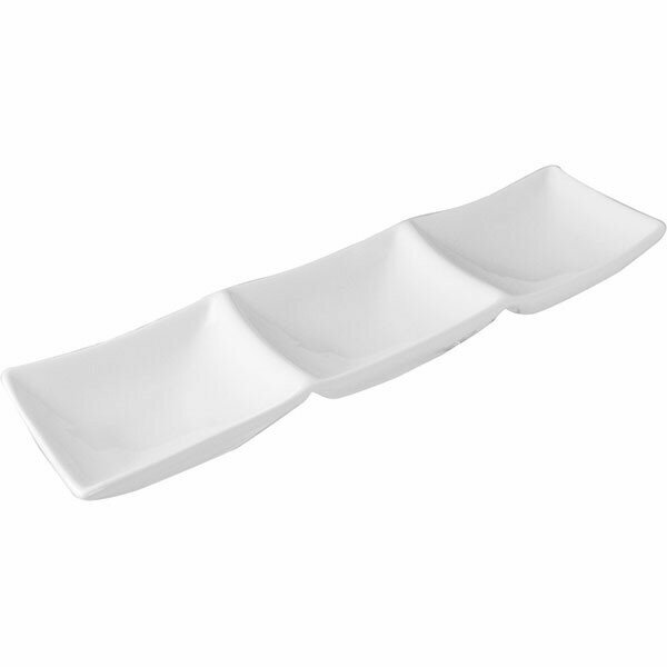 Менажница 3 отдел. «Кунстверк», фарфор, H=20, L=280, B=85мм, белый (Kunstwerk)