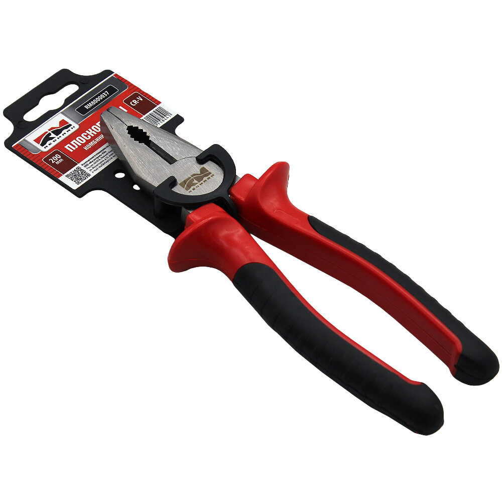 Плоскогубцы REDMARK RM8000037, комбинированные, хром-ванадиевые, двухкомпонентные рукоятки, 200мм