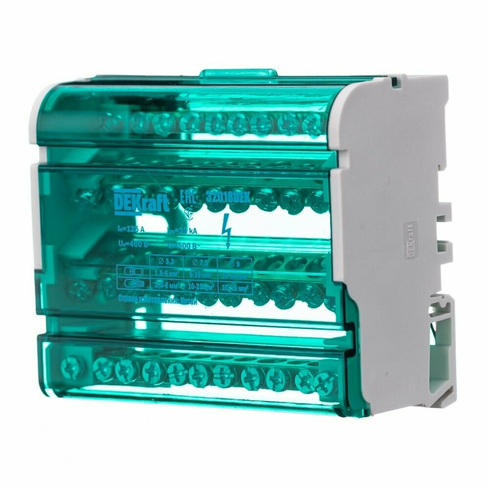 Шина нулевая на изоляторе DEKraft 4х11 групп на DIN-рейку