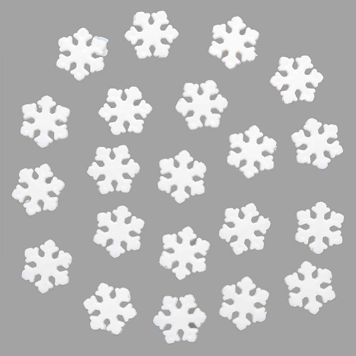 Бусины для рукоделия пластиковые белые Снежинки, Astra&Craft, 4770, 14*2 мм, 15 г