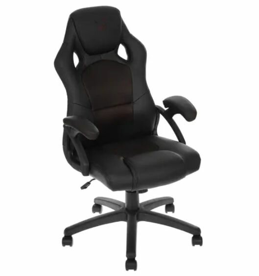 Кресло компьютерное игровое, офисное, геймерский игровой стул, черный / коричневый, 1 шт.