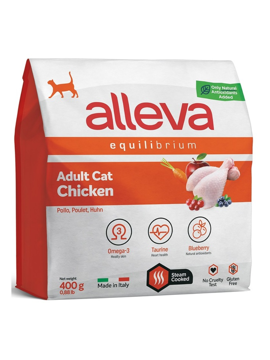 ALLEVA EQUILIBRIUM Корм для взрослых кошек с курицей 0,4 кг