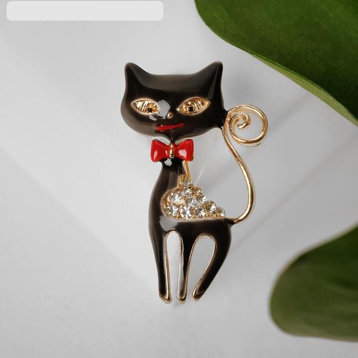 Брошь, эмаль, стразы