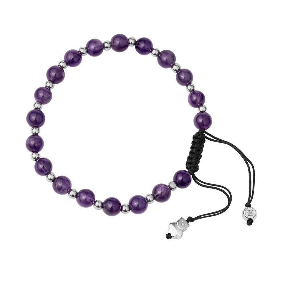 Браслет, серебро, 925 проба, аметист