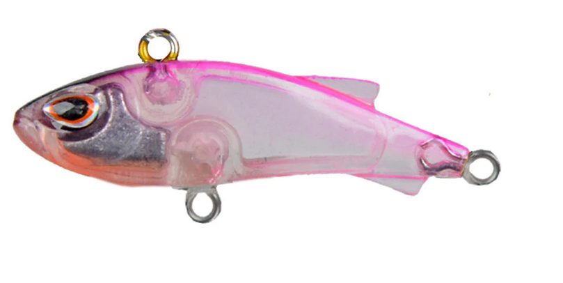 Раттлины "P-3" (40мм, 4г), крючок тройник, цвет прозрачный/розовый