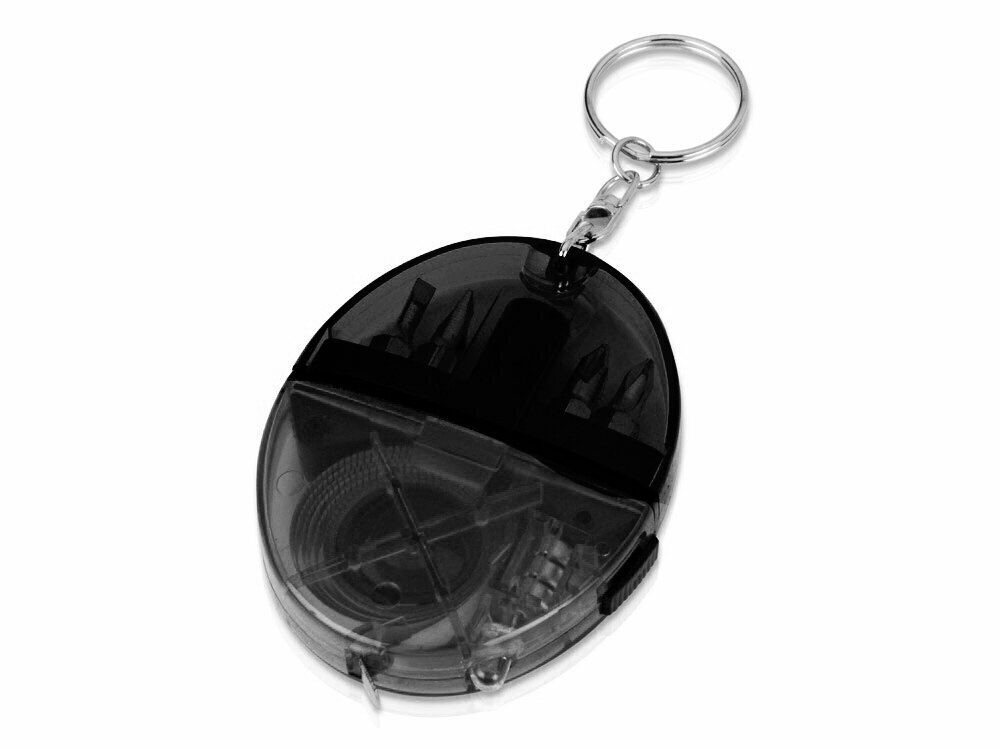 Брелок-рулетка "Кристалл" Oasis, 1 м, с фонариком, батарейки в комплекте, черный